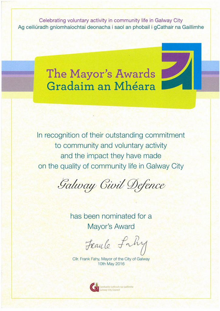 Galway Civil Defence – Mayor Award | Civil Defence