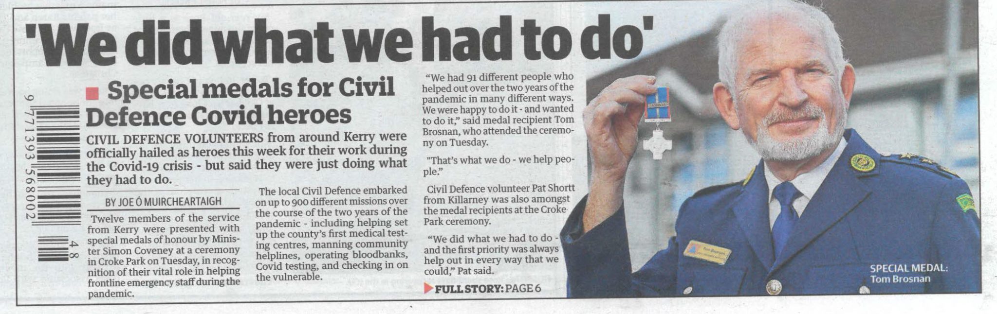 Kerry’s Eye News Report – Civil Defence Covid-19 Medals | Civil Defence